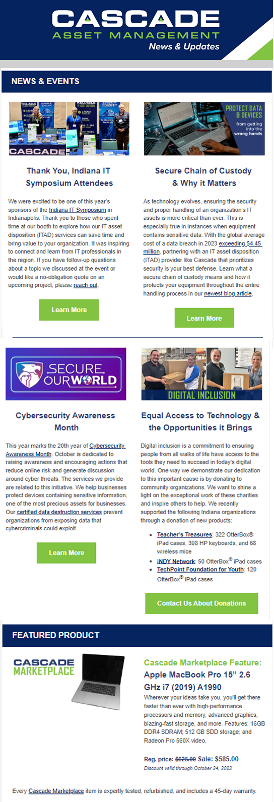 Subscribe to e-Newsletter - Cascade Asset Management